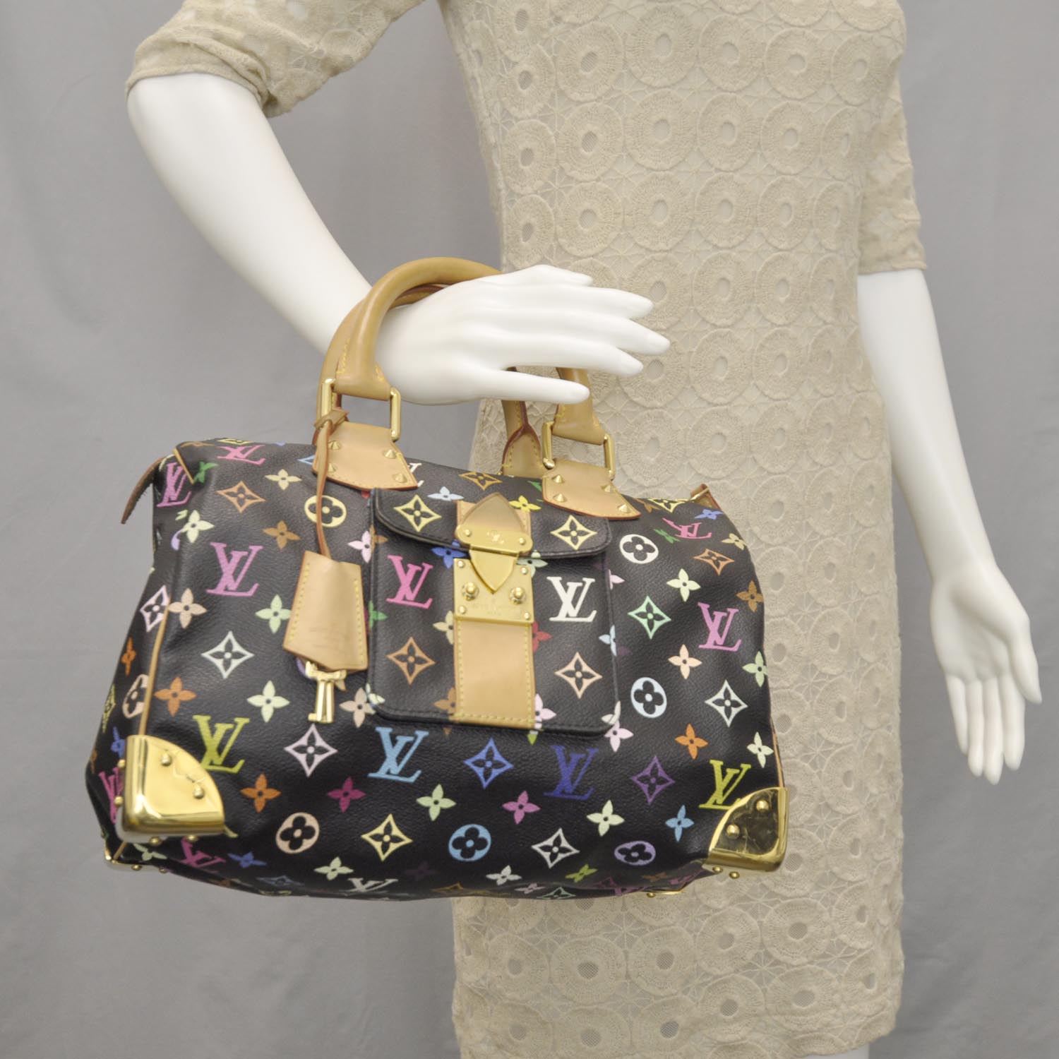 LOUIS VUITTON Monogram Multicolor Speedy 30 Black 33870 LOUIS VUITTON Monogram Multicolor Speedy 30 Black 33870