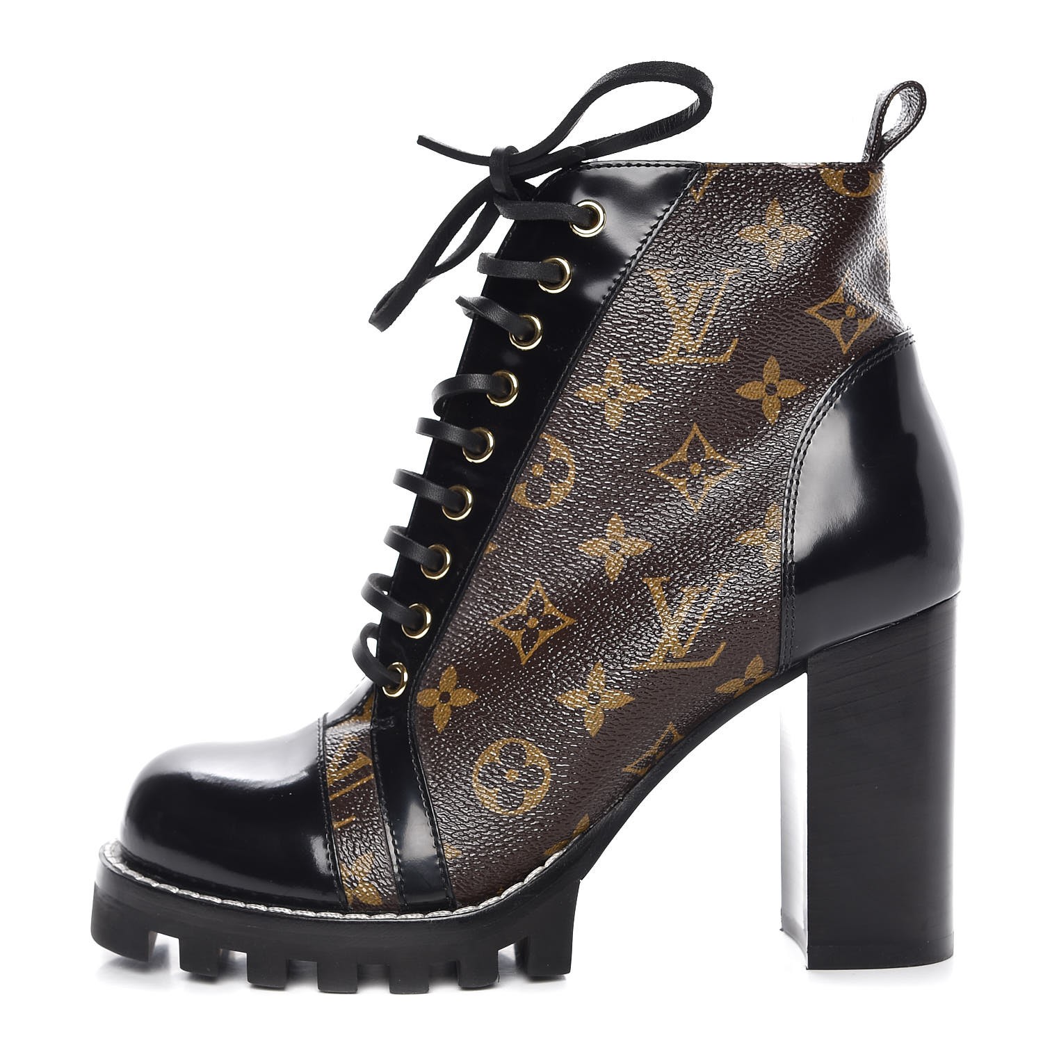 LOUIS VUITTON Patent Monogram Calfskin Star Trail Ankle Boots 38.5 ...