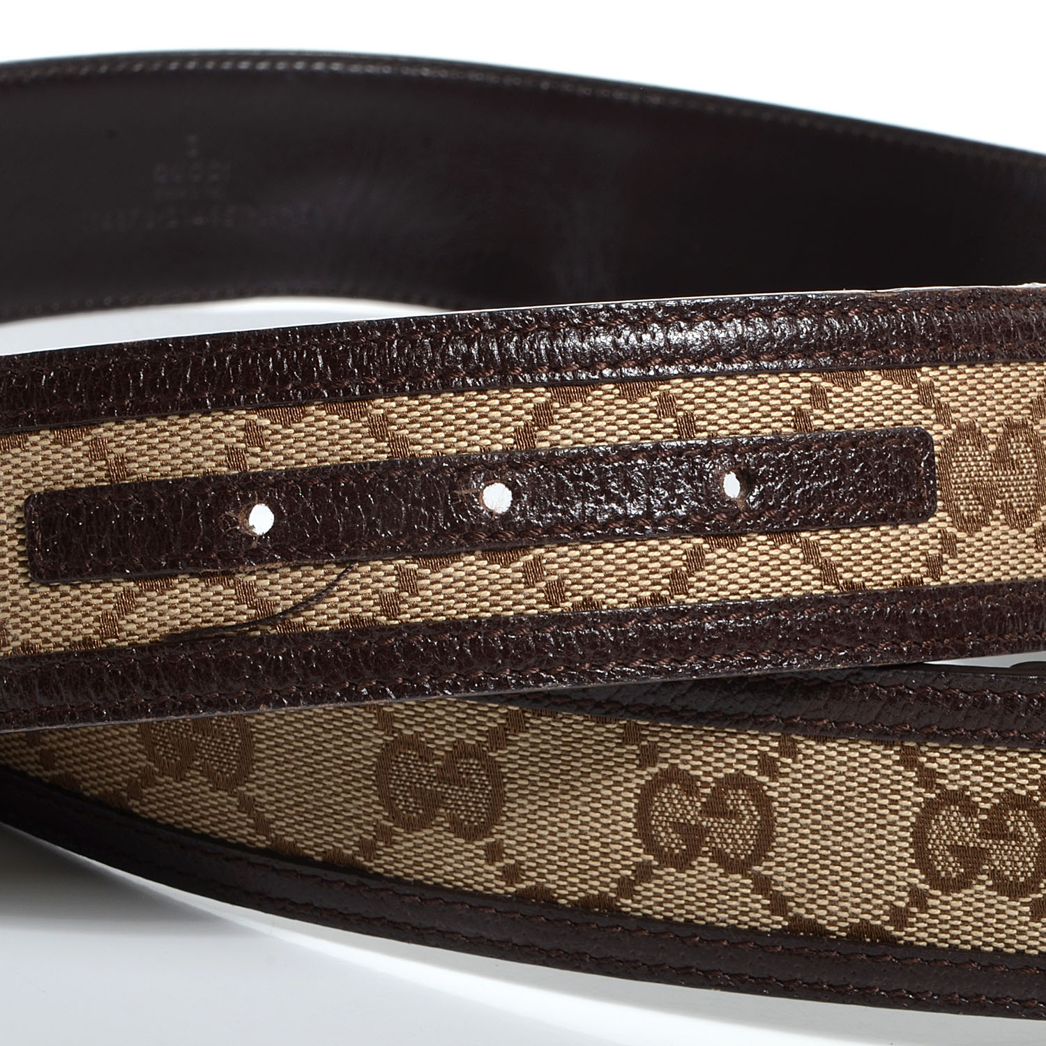 GUCCI Monogram GG Belt 85 34 Brown 79505