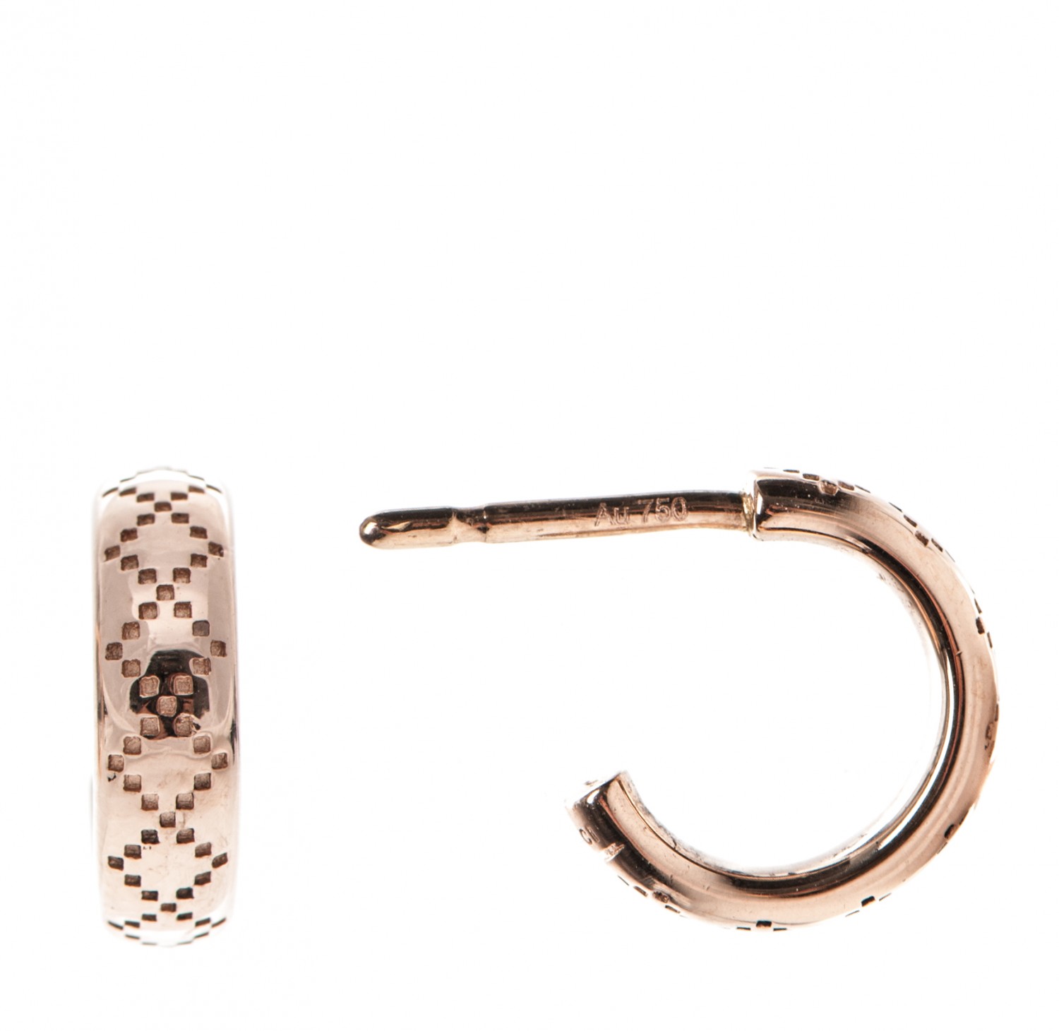 Gucci 18k Rose Gold Diamantissima Hoop Earrings 181529