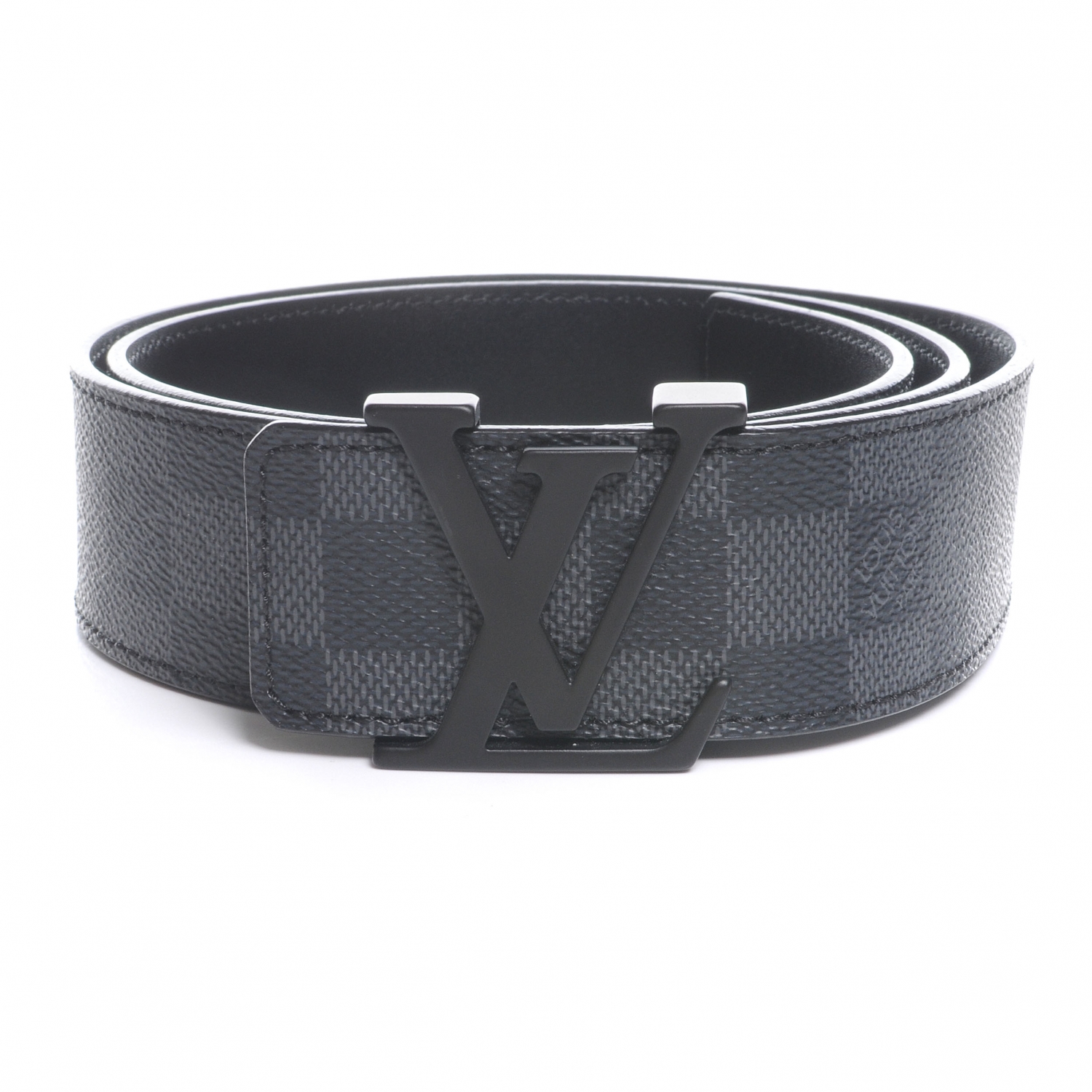 LOUIS VUITTON Damier Graphite LV Initiales Belt 85 34 46755 FASHIONPHILE