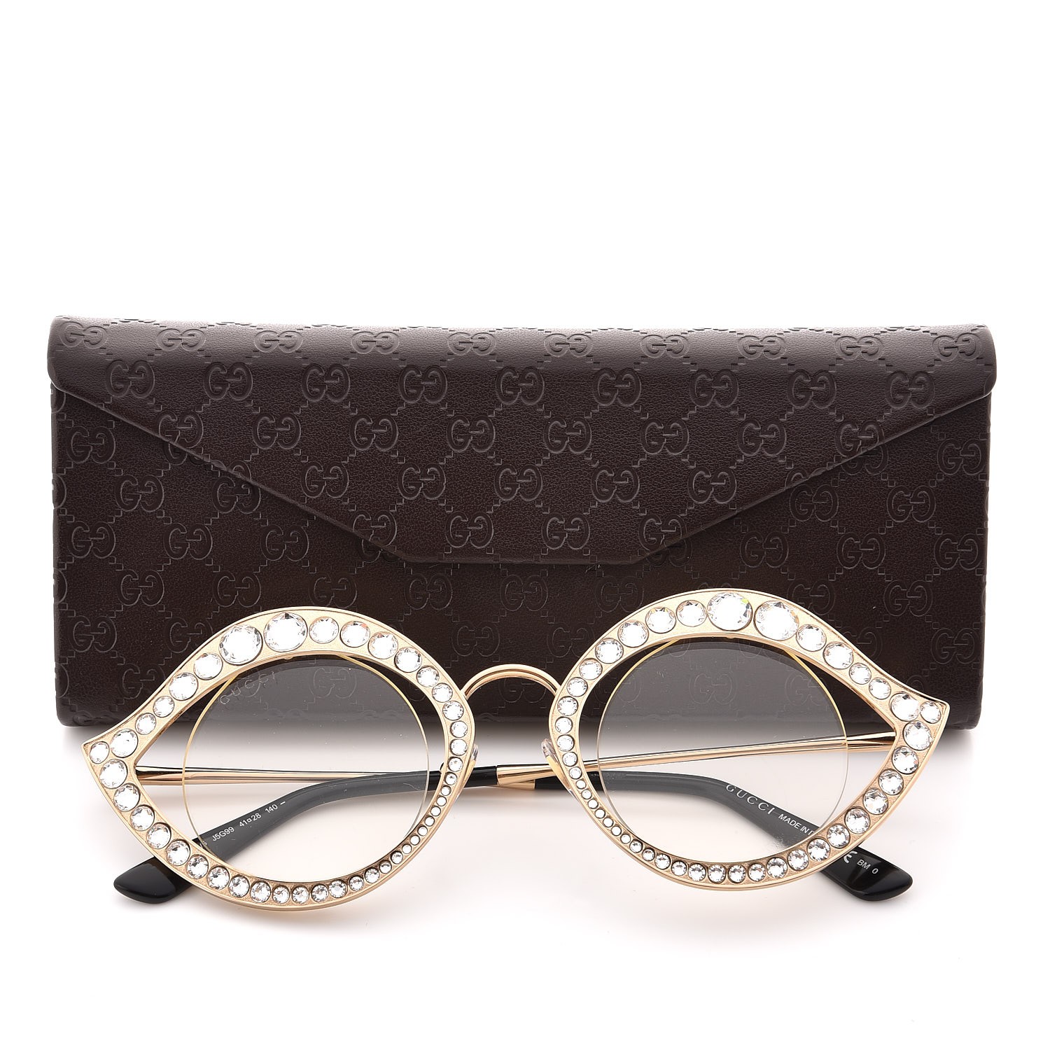 Gucci Metal Crystal Cat Eye Glasses Gg4287s Gold 263442