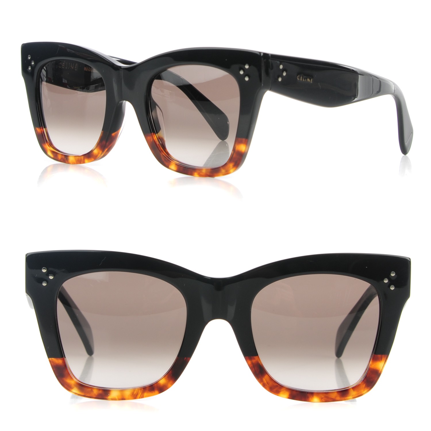 Celine Catherine Sunglasses Cl 41098fs Black Havana 128740 Fashionphile