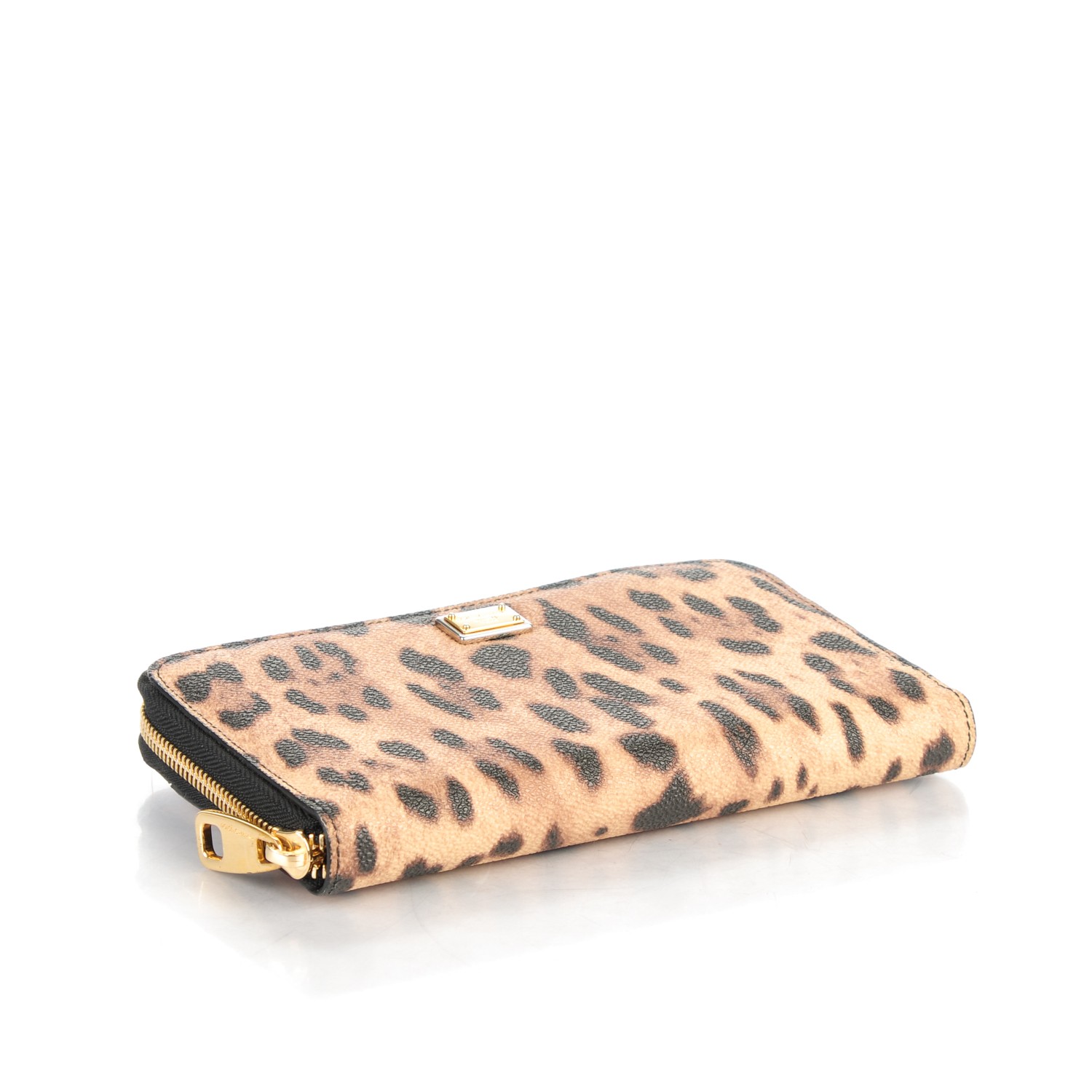 Dolce And Gabbana Dauphine Leopard Print Zip Around Wallet 159478