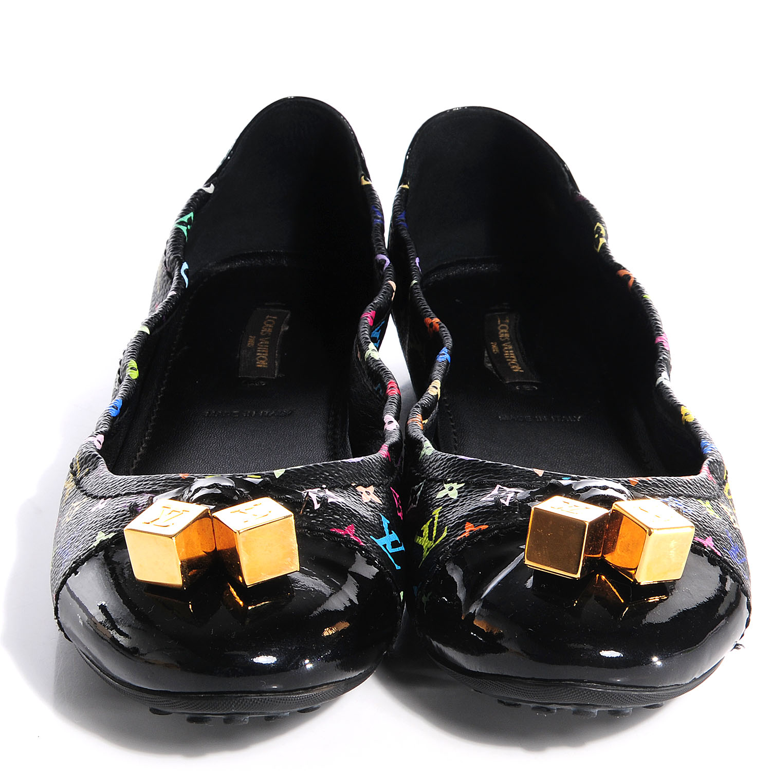 LOUIS VUITTON Multicolor Lovely Ballet Flats Black 39 87810