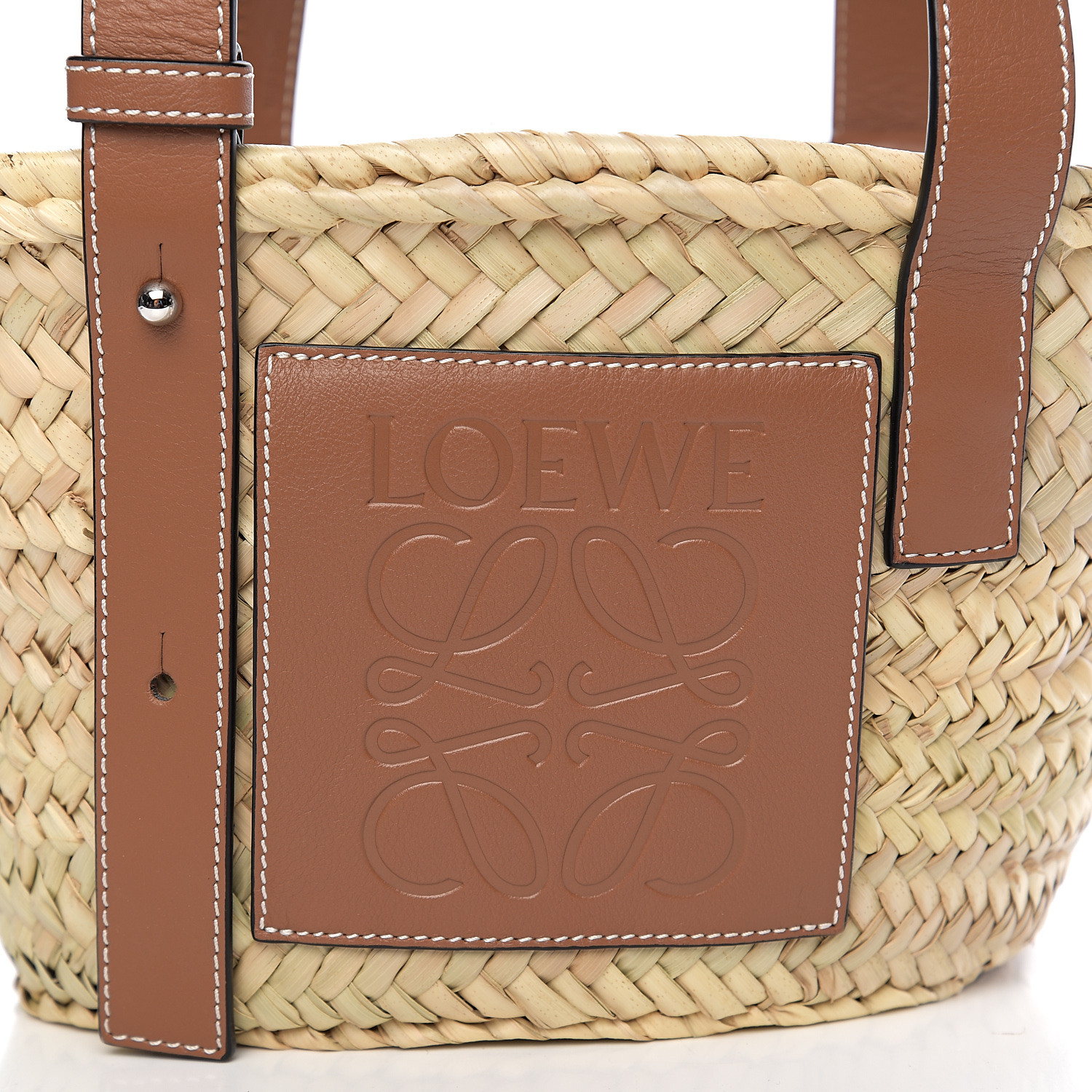 LOEWE Raffia Small Basket Tote Bag Natural Tan 556414 loewe-raffia-small-basket-tote-bag-natural-tan-556414