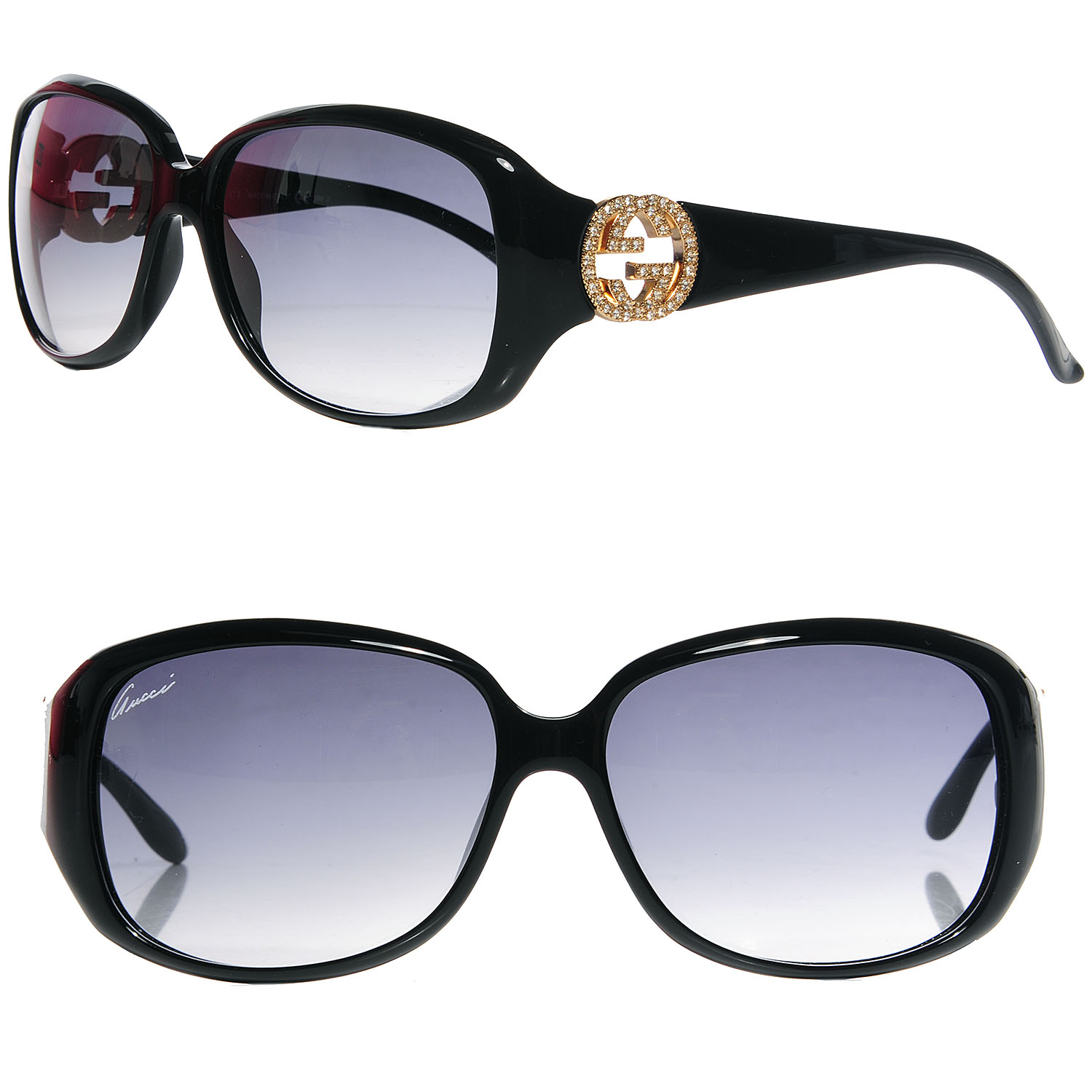 Gucci Crystal Gg Sunglasses 3578s Black 89147