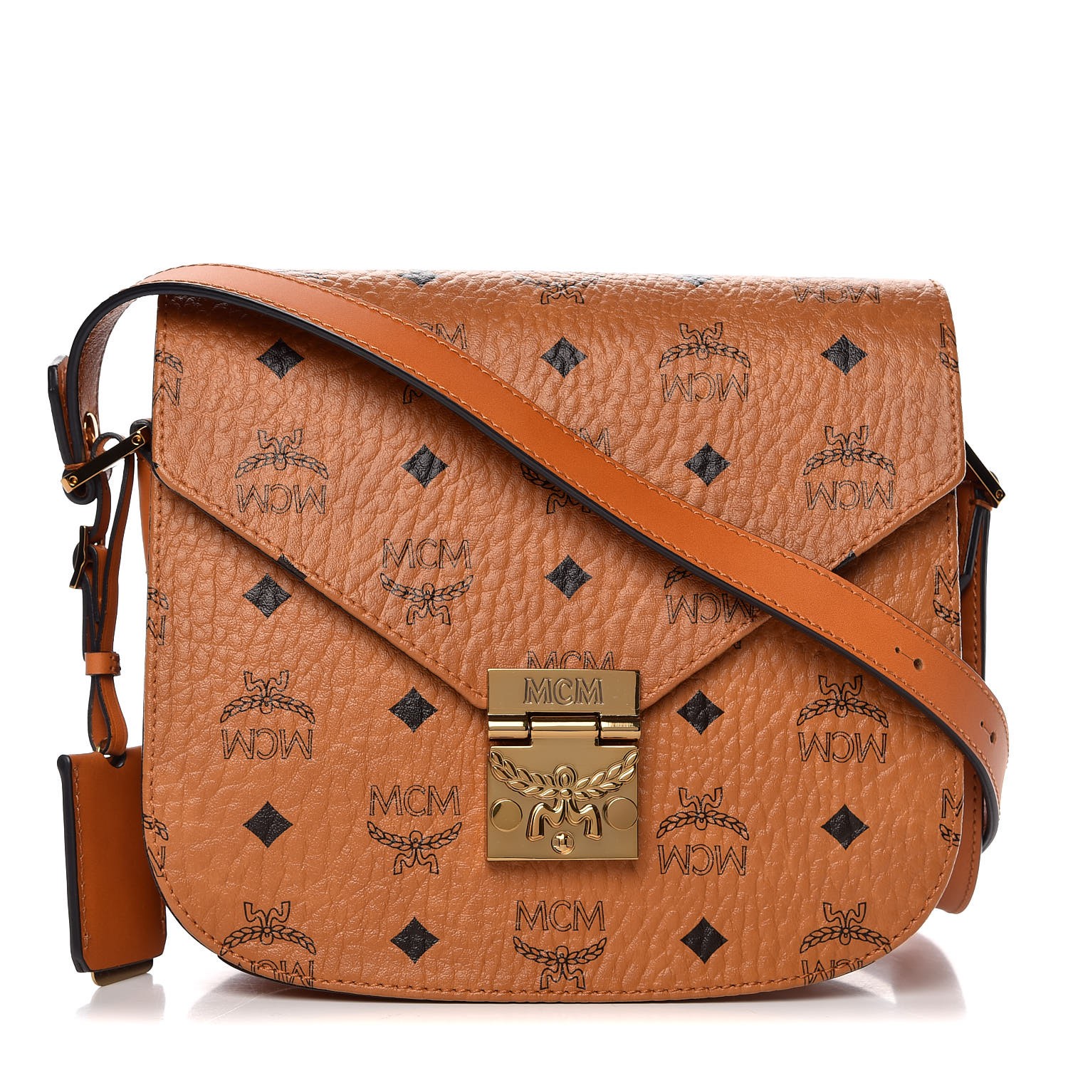Mcm Visetos Patricia Crossbody Bag Cognac 336901