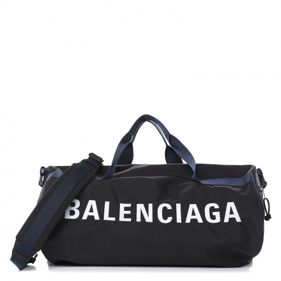 BALENCIAGA Nylon Wheel Gym Bag Black 474599